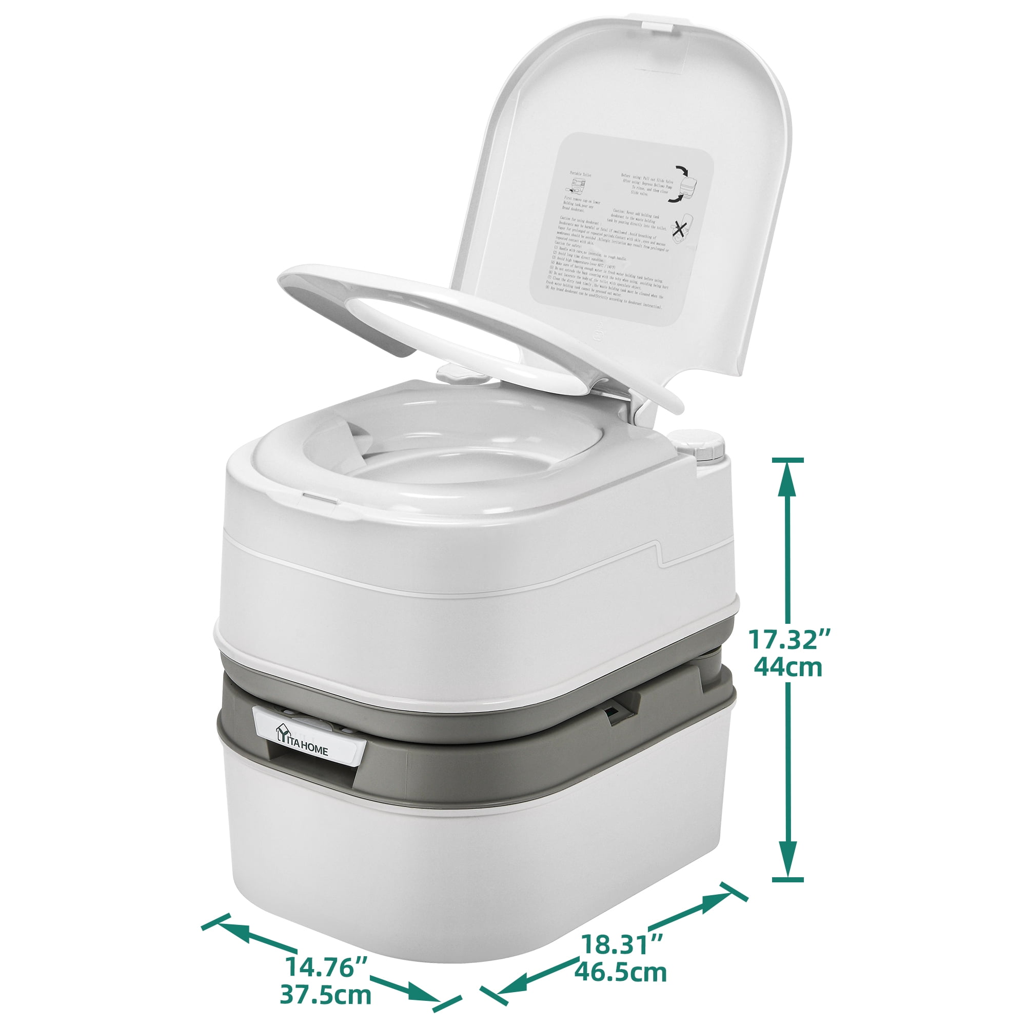 6.34 Gallon Portable Toilet,Camping Porta Potty Boat RV Toilet 24 ...