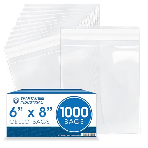 - 6" X 8" (1000 Count) Crystal Clear Resealable Cello Poly Bags for ...