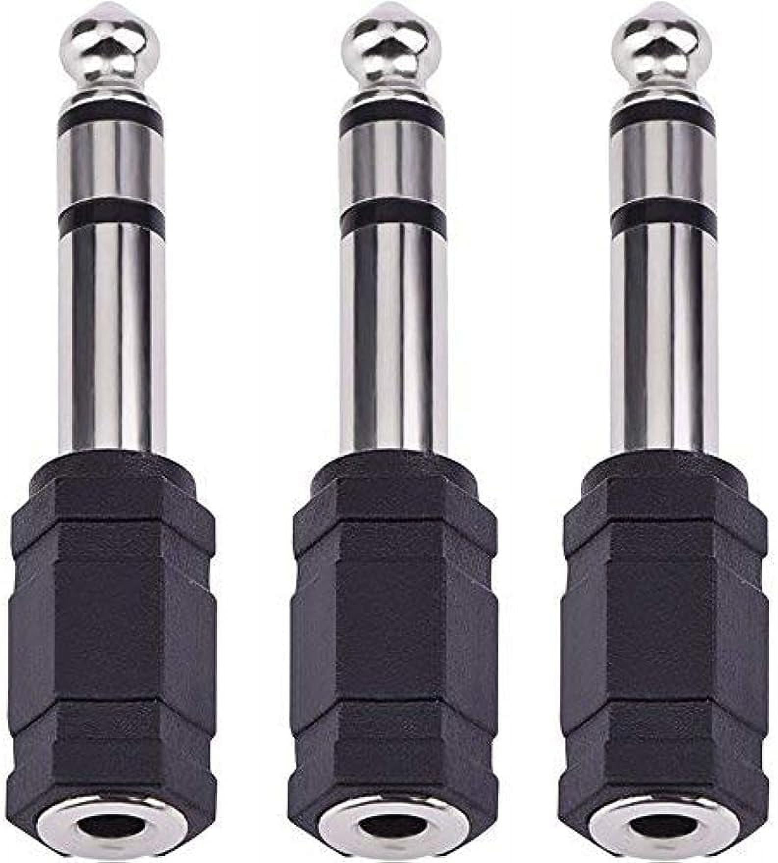 6.35 mm Audio Stereo Plug to 3.5 mm Stereo Headphone Jack Adapter, Pack ...
