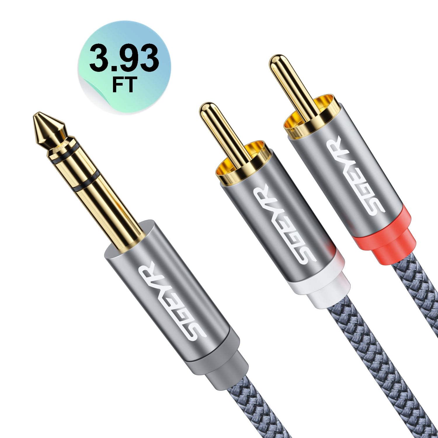 6.35 to 2RCA 3.93ft Subwoofer Audio Cable SGEYR Y Splitter Stereo Video ...