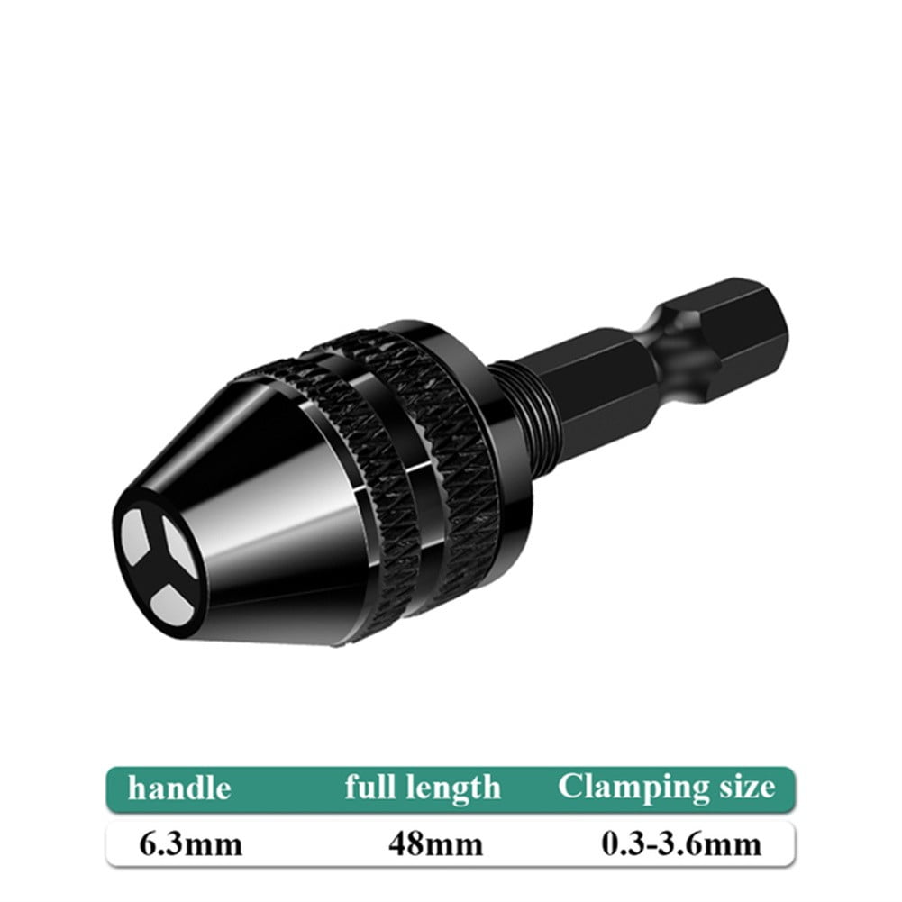 6.35mm Hex Shank Quick Change Keyless Drill Bit Chuck Adapter Converter ...