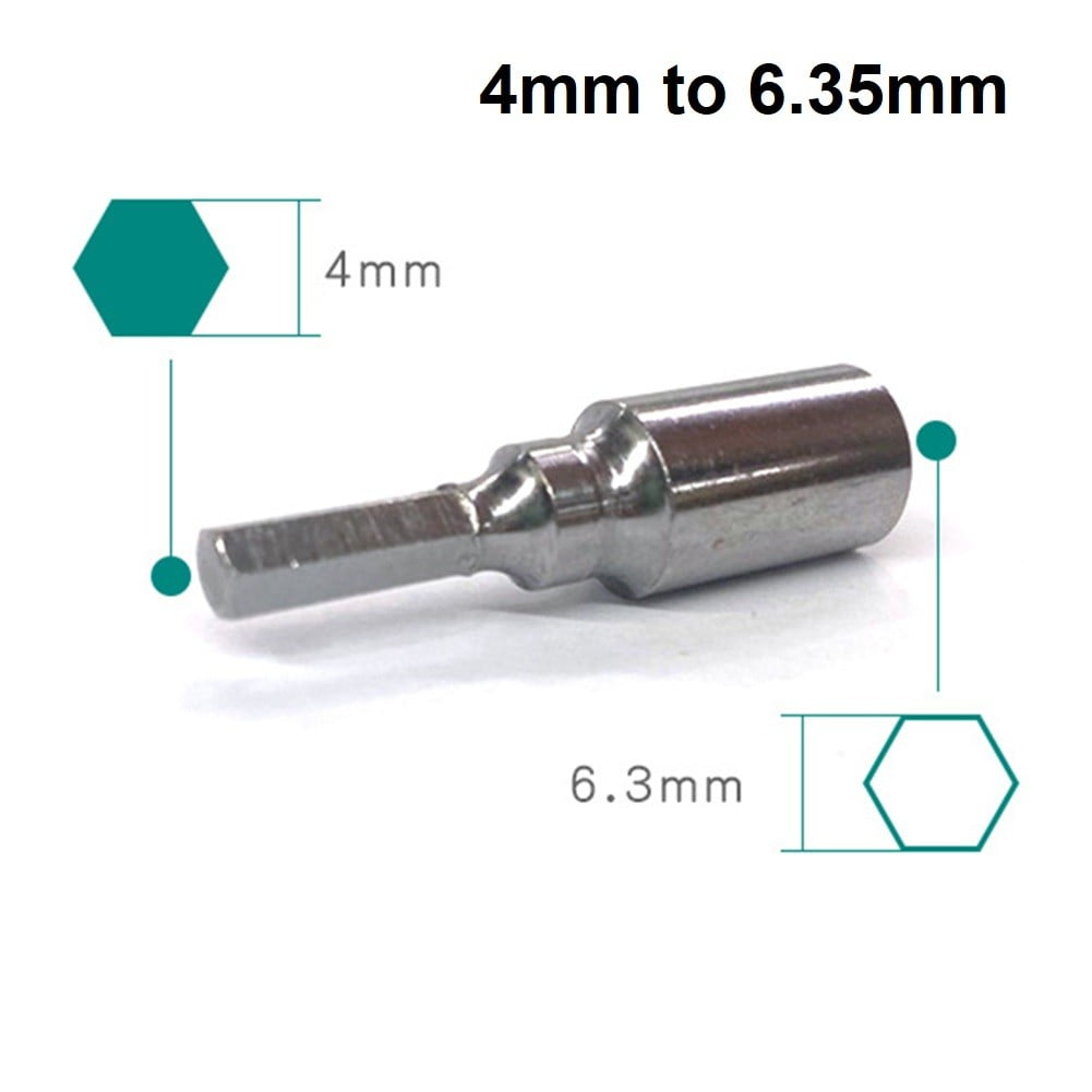 6.35mm To 4mm Hex Transducer Adapter Socket Magnetic For Screwdriver ...
