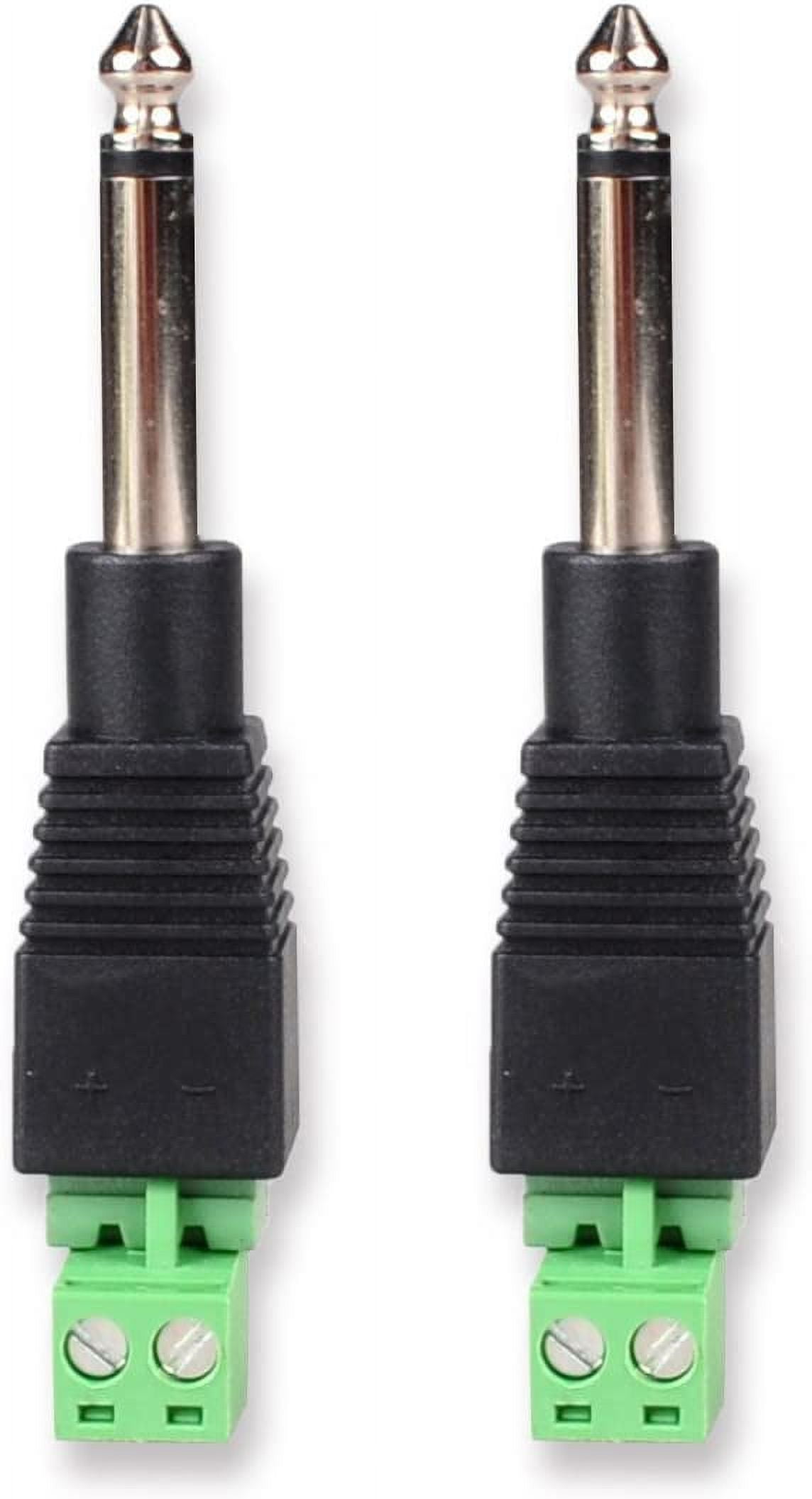 6.35mm / 1/4" Audio Mono Male Plugs to 2 Screw Terminal Female ...