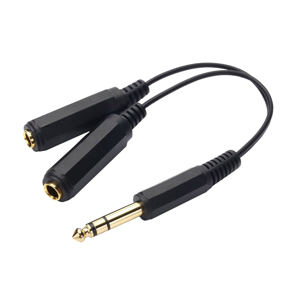 6.35mm 1/4Inch Male Stereo to Two TRS Female Sound Cable Y Splitter ...
