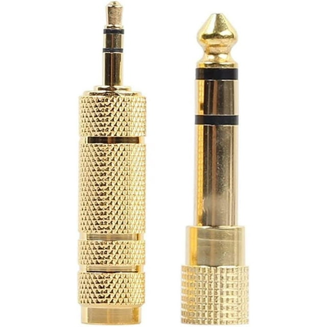 6.35mm 1/4inch Male to 3.5mm 1/8inch Female Jack Adapter+3.5mm Male to ...