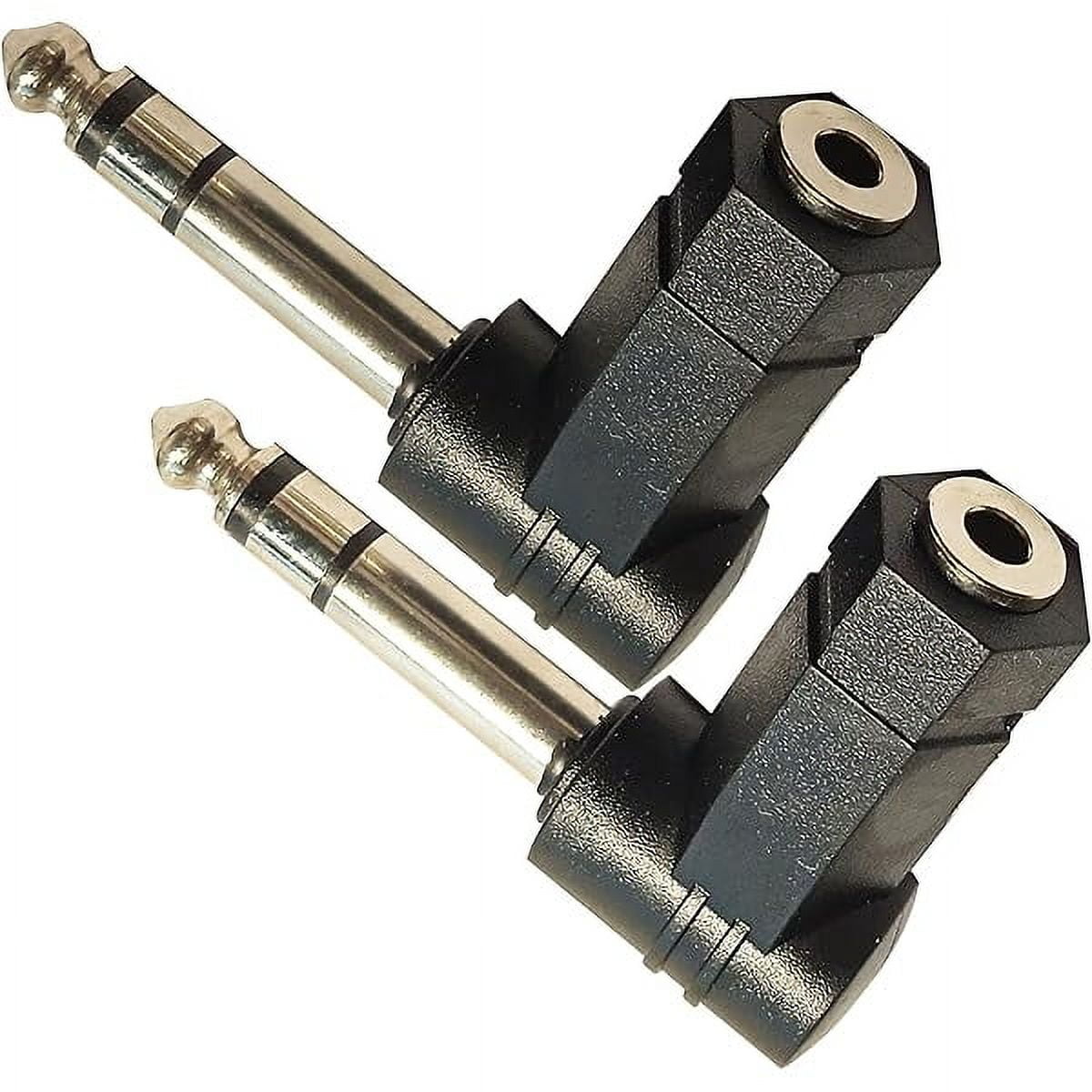 6.35mm 3 Pole Male to 3.5mm TRS Female Adapter 90 Degree 1/4 inch TRS ...