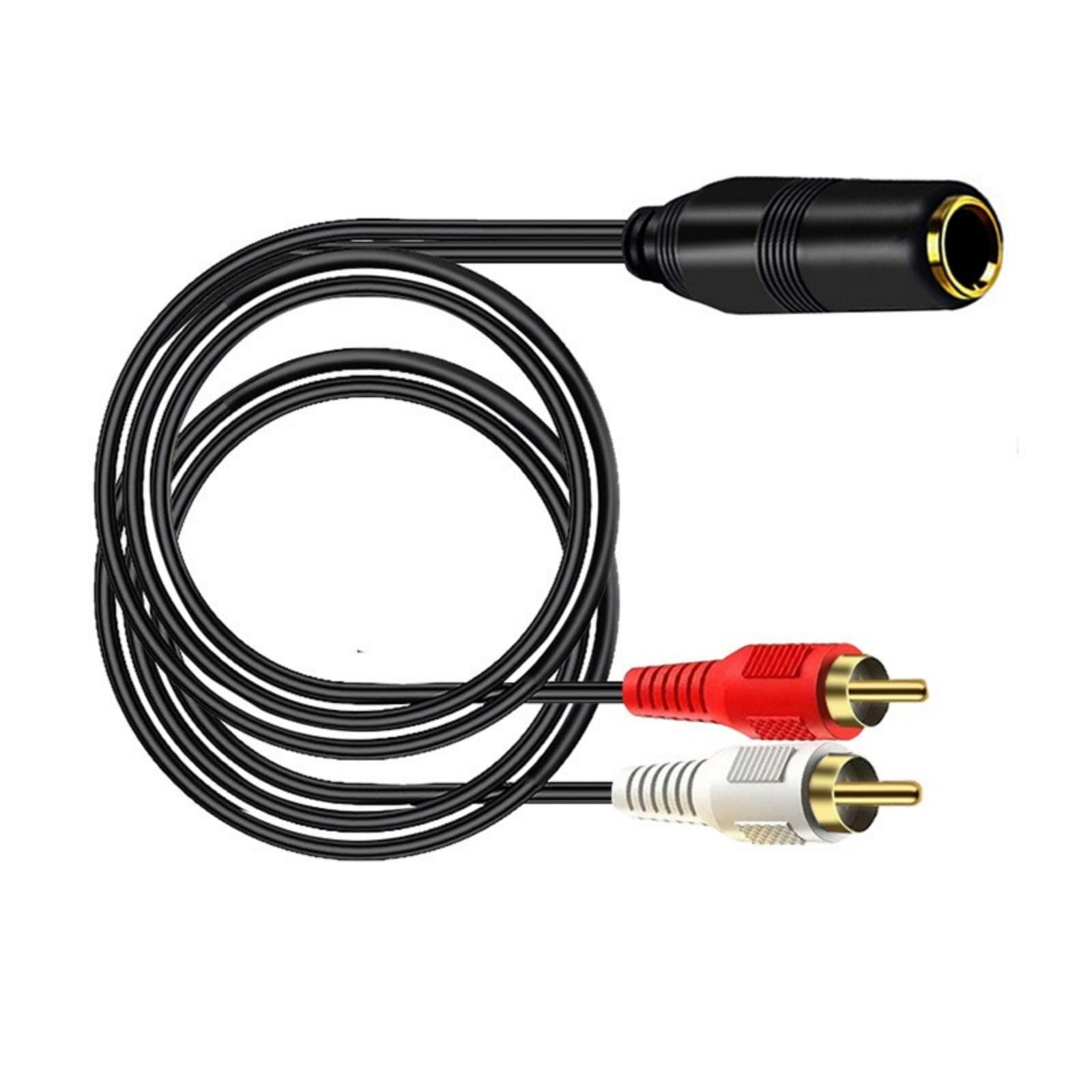 6.35mm Female to Male Y Splitter Sound Cord 1/4inch to Music Cable for ...