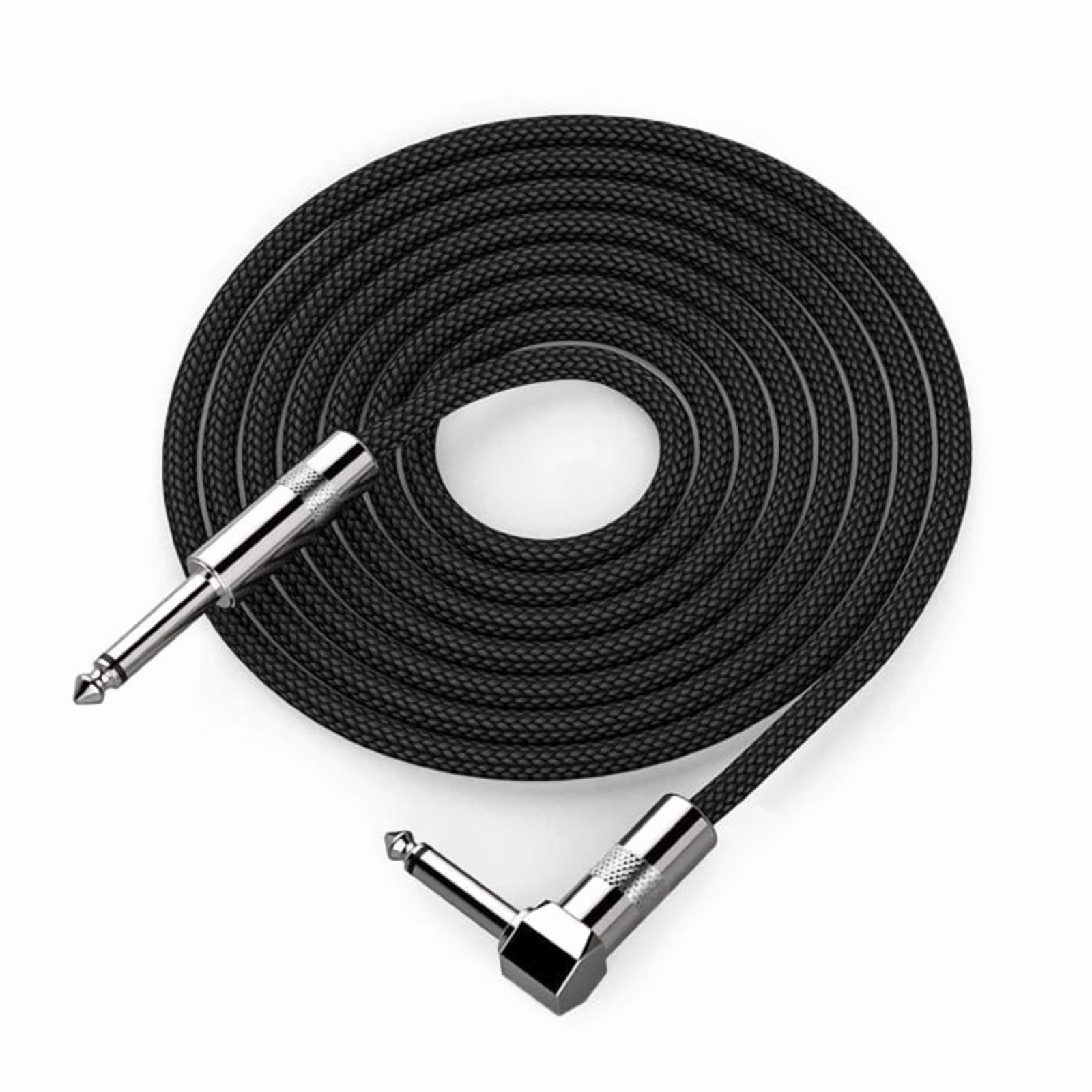 6.35mm Guitar Cable Right Angle Braided Double Shielded Audio Cord 6.35 ...