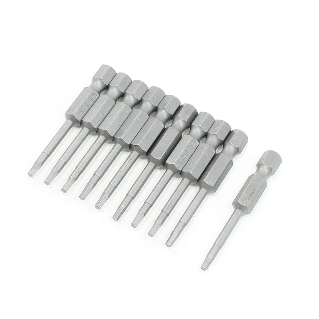 6.35mm Hexagon Shank 2mm Hex End Metal Screwdriver Head Insert Bits 10 ...