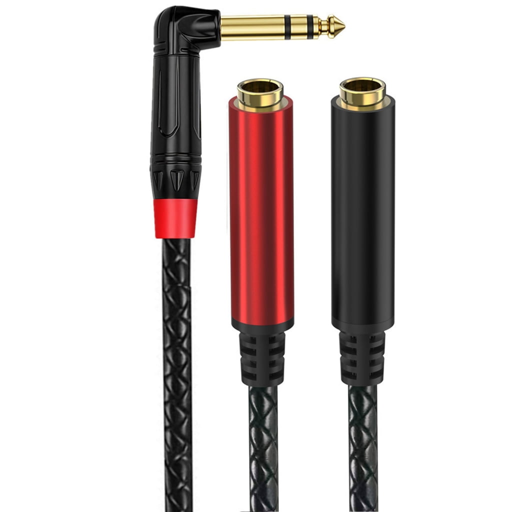 6.35mm Male Stereo to 2x6.35mm Female Connector Loudspeaker Cable Y ...