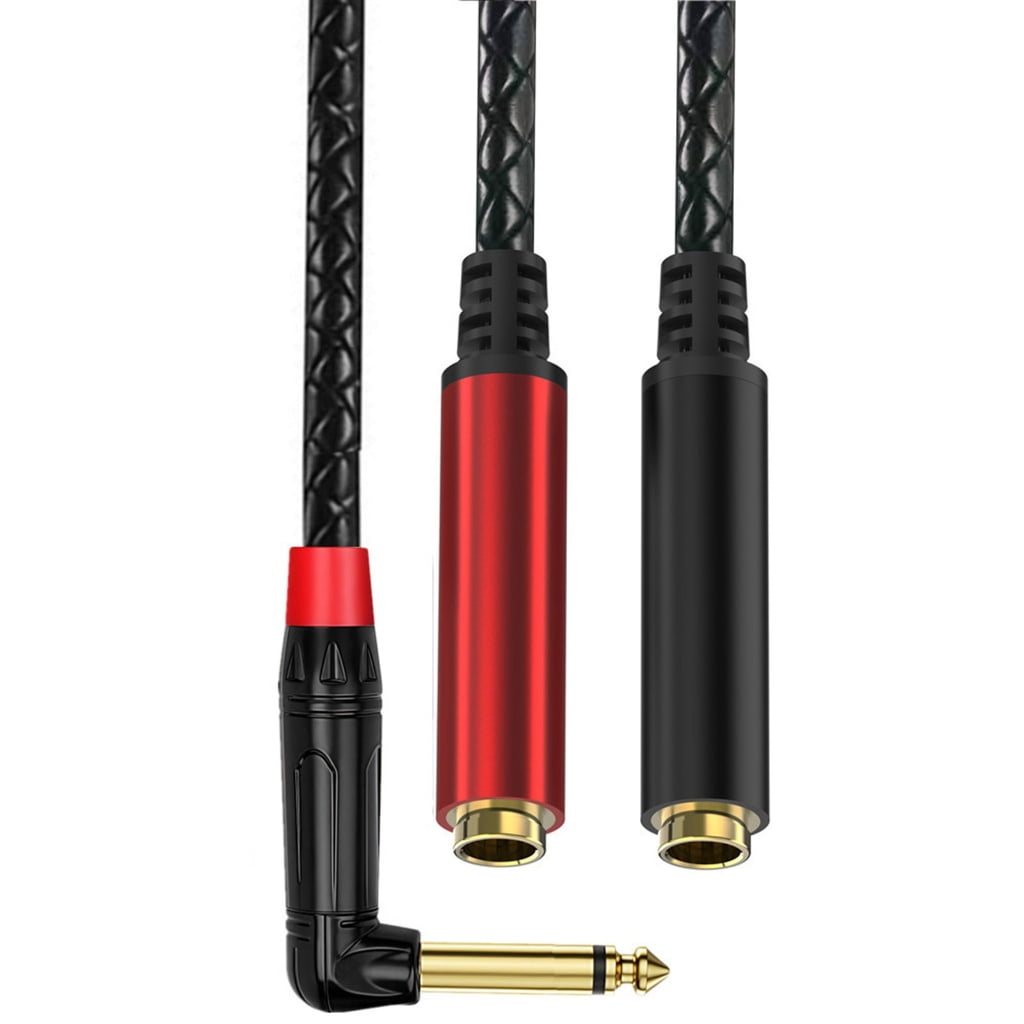 6.35mm Male Stereo to 2x6.35mm Female Connector Loudspeaker Cable Y ...