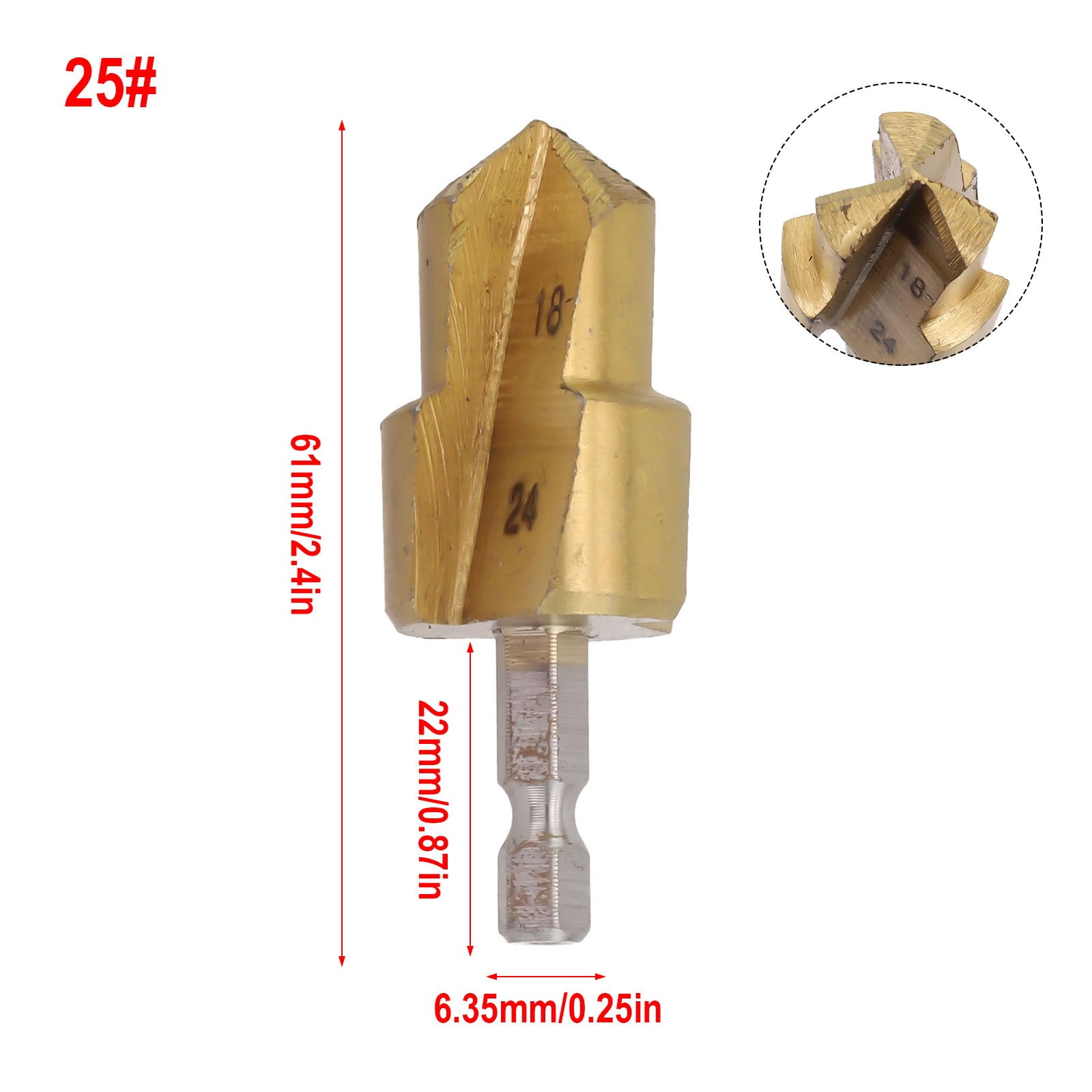 6.35mm PPR Lifting Stepped Drill Bit Hex Shank Water Pipe Connection ...