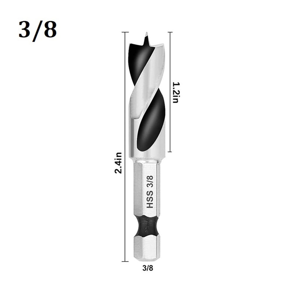 6.35mm Quick Change Hex Shank 3-Point Stubby Drill Bit Set for ...