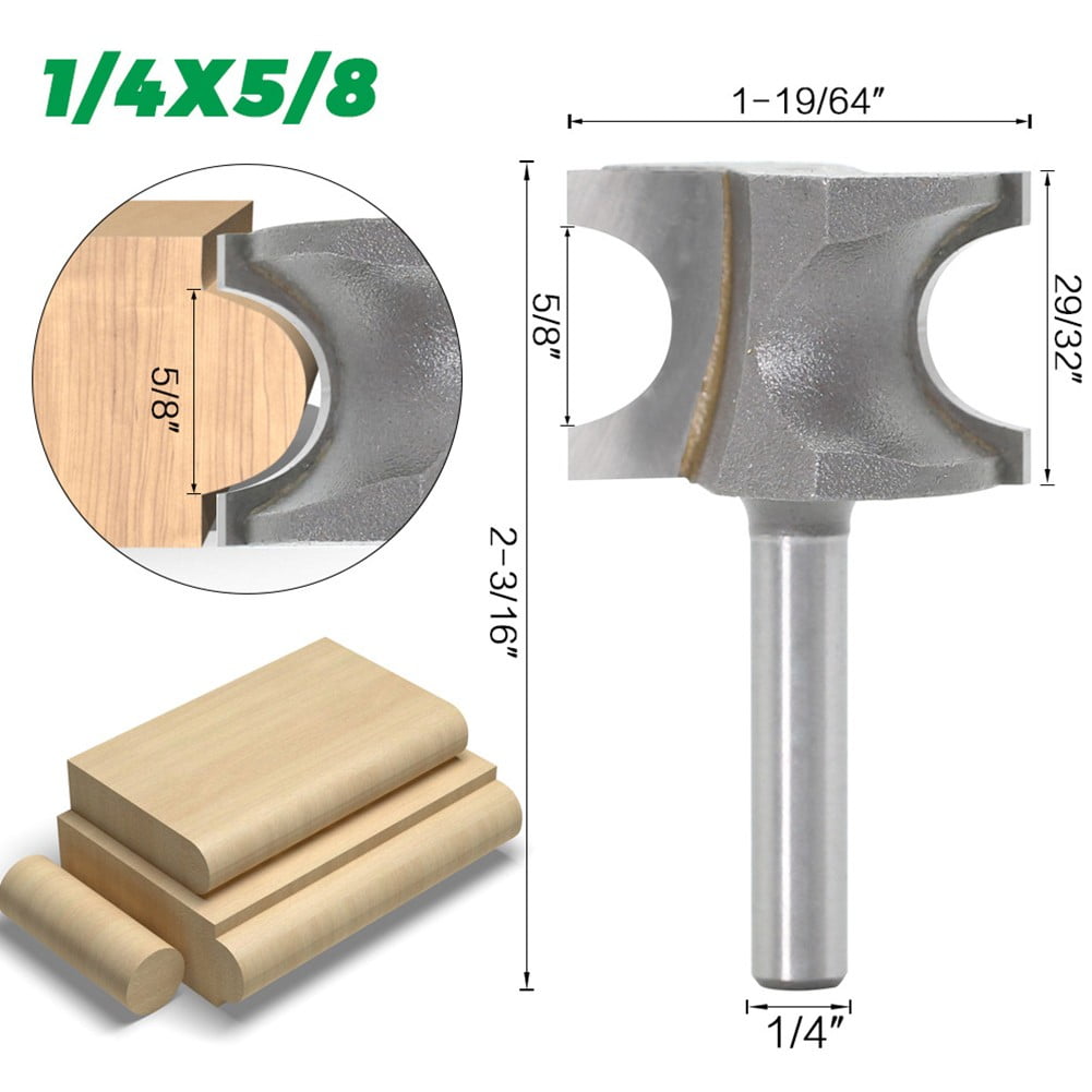 6.35mm Shank Router Bit Half Round Side Engraving Woodworking Milling ...