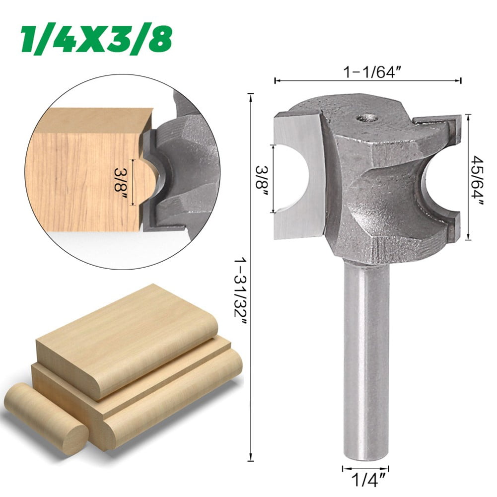 6.35mm Shank Router Bit Half Round Side Engraving Woodworking Milling ...