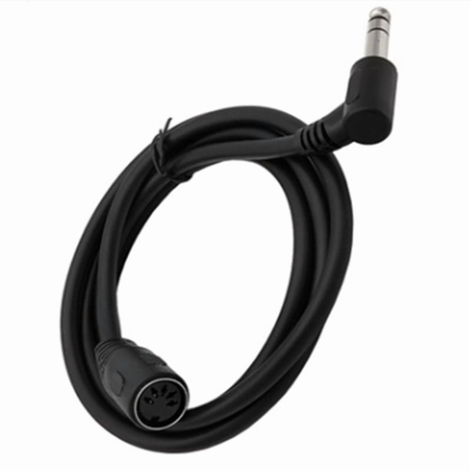 6.35mm Stereo 1/4" Male to 5Pin Midi Din Female Cord 90Degree Right ...
