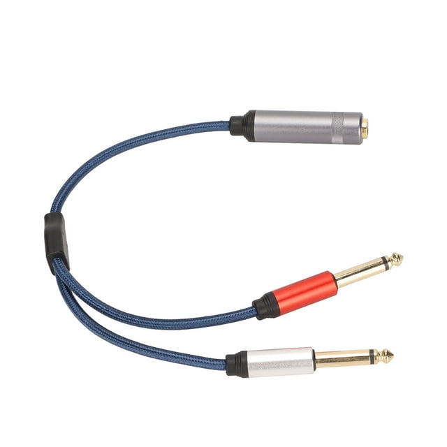 6.35mm Stereo Female to 6.35mm Mono Male Y Splitter Nylon Aluminum ...