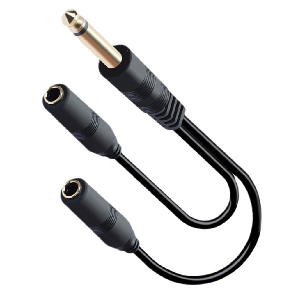 6.35mm Stereo Male Plug to Double 6.35mm Female Plug Speaker Cable ...