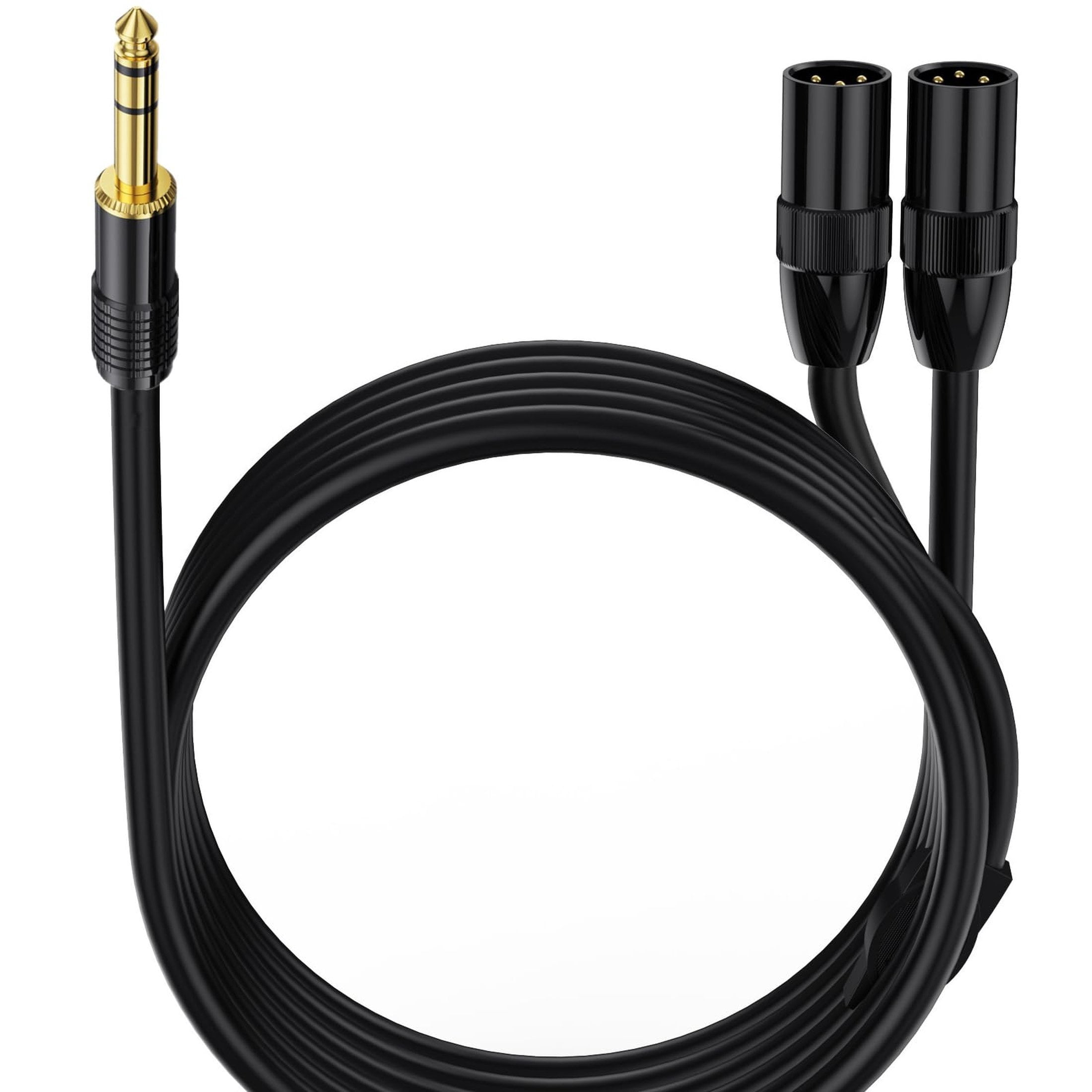 6.35mm TRS to Dual XLR Male Y Splitter Audio Adapter Cable 0.5m ...