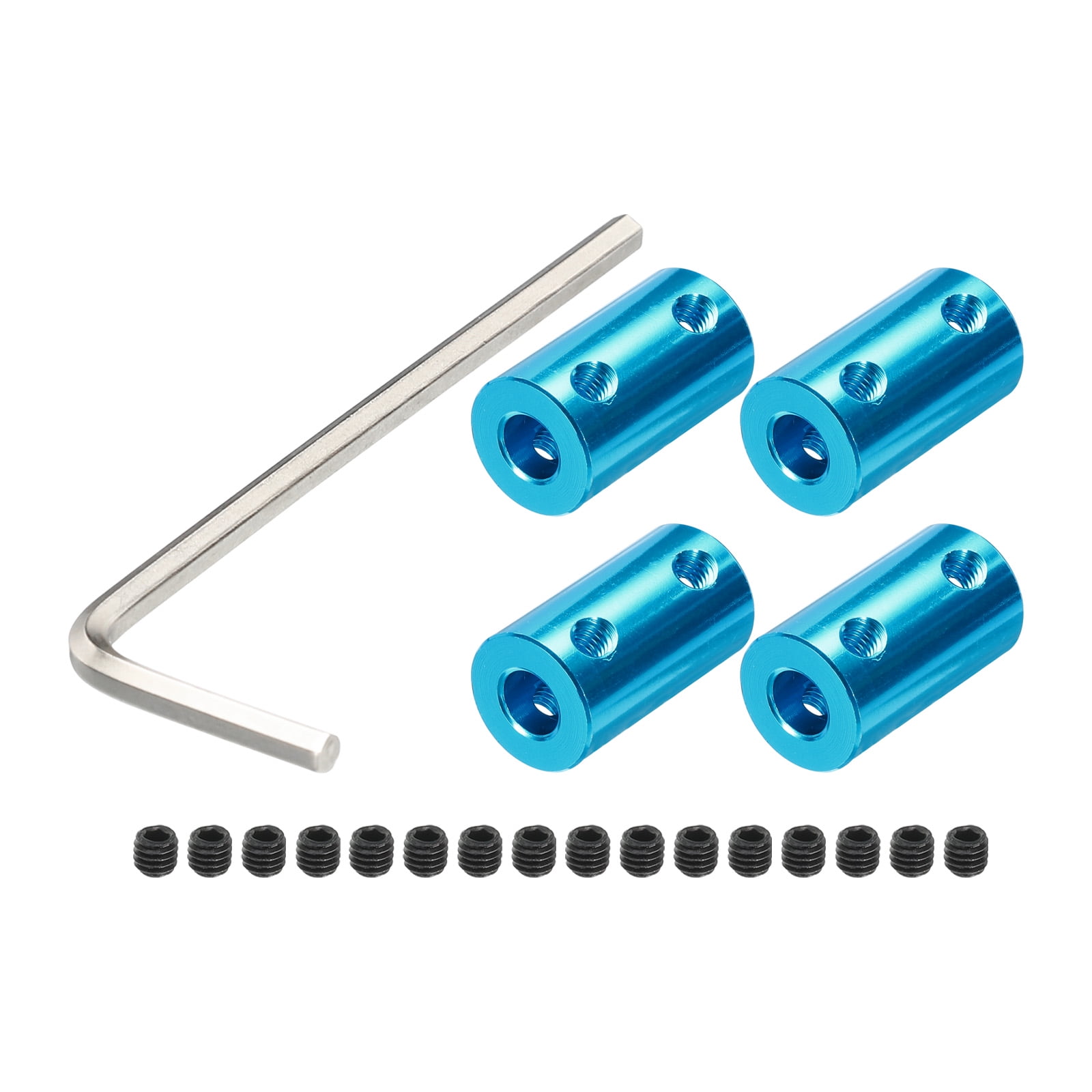 6.35mm to 6.35mm Shaft Coupler Connector L25mm x D14mm Aluminum Alloy ...
