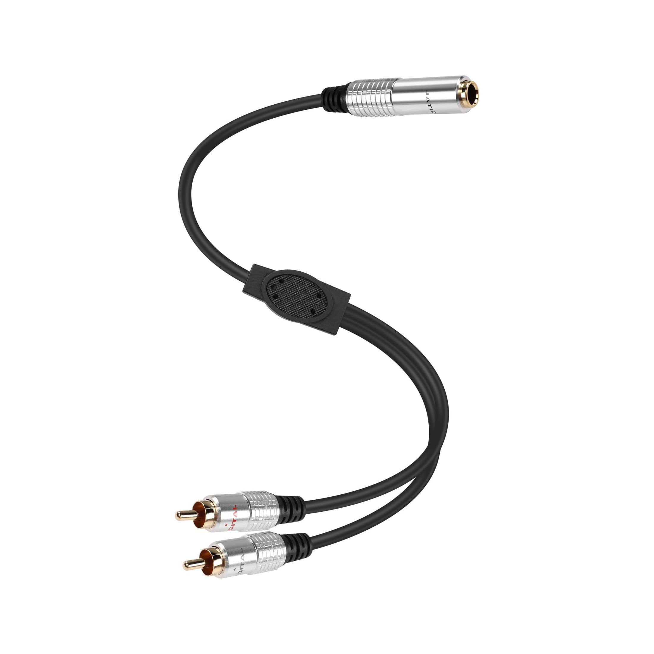 6.35mm to Dual RCA Y Splitter Audio Cable for Guitars and Speakers ...