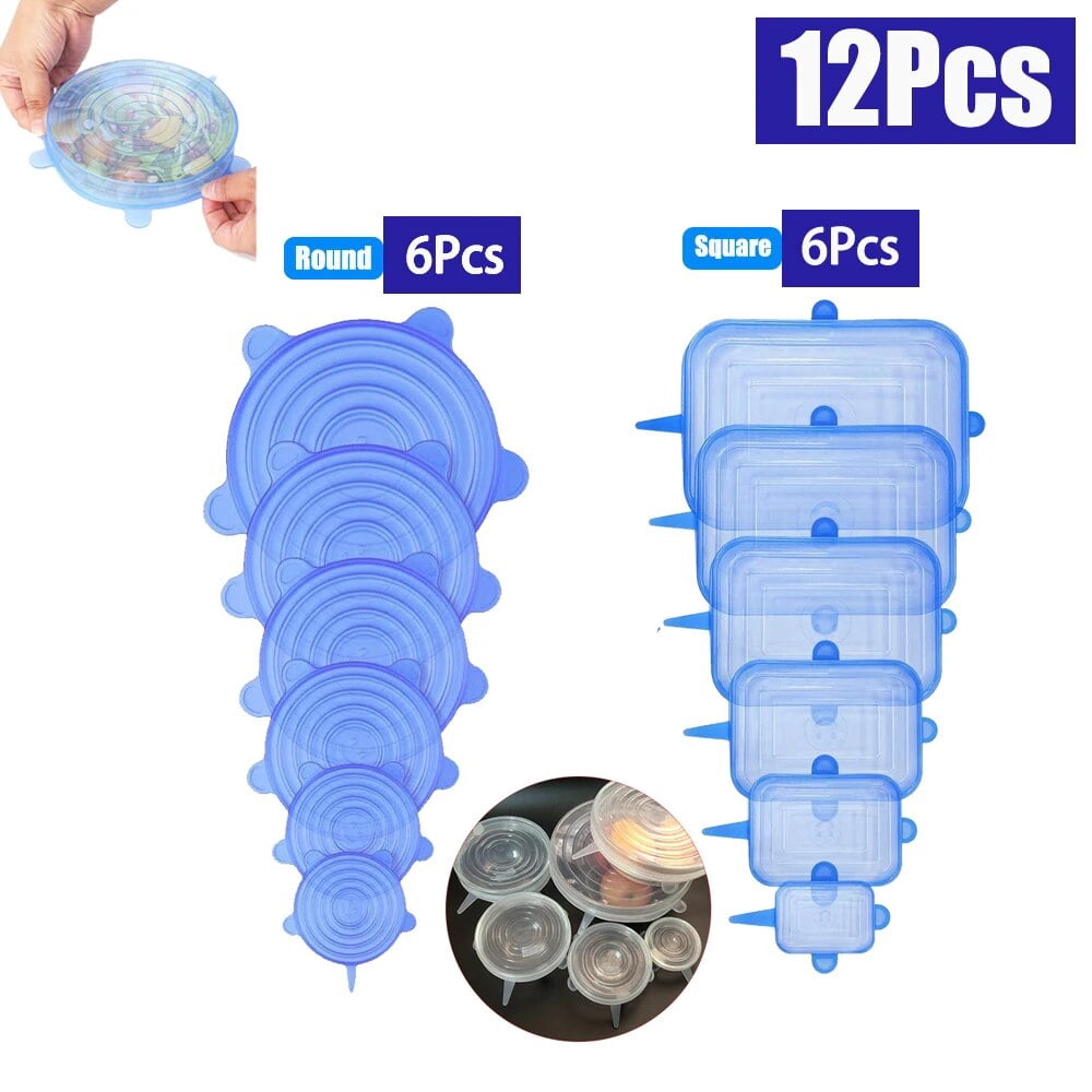 6/36/48PCS Reusable Food Silicone Cover Stretch Lids Airtight Food Cap ...