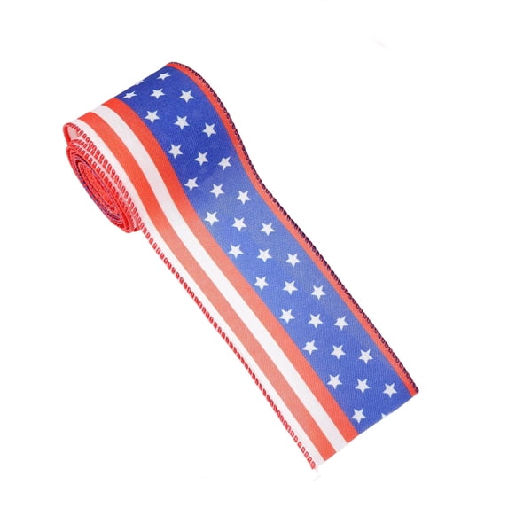 6.3CMx2M 4th of July Ribbon, 1 Roll Patriotic Ribbon with Stars ...