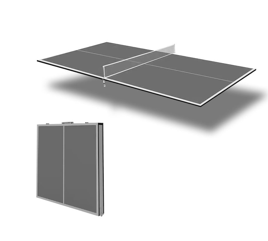 6*3FT Grey Mid-Size Ping Pong Conversion Top Foldable & Portable Table ...