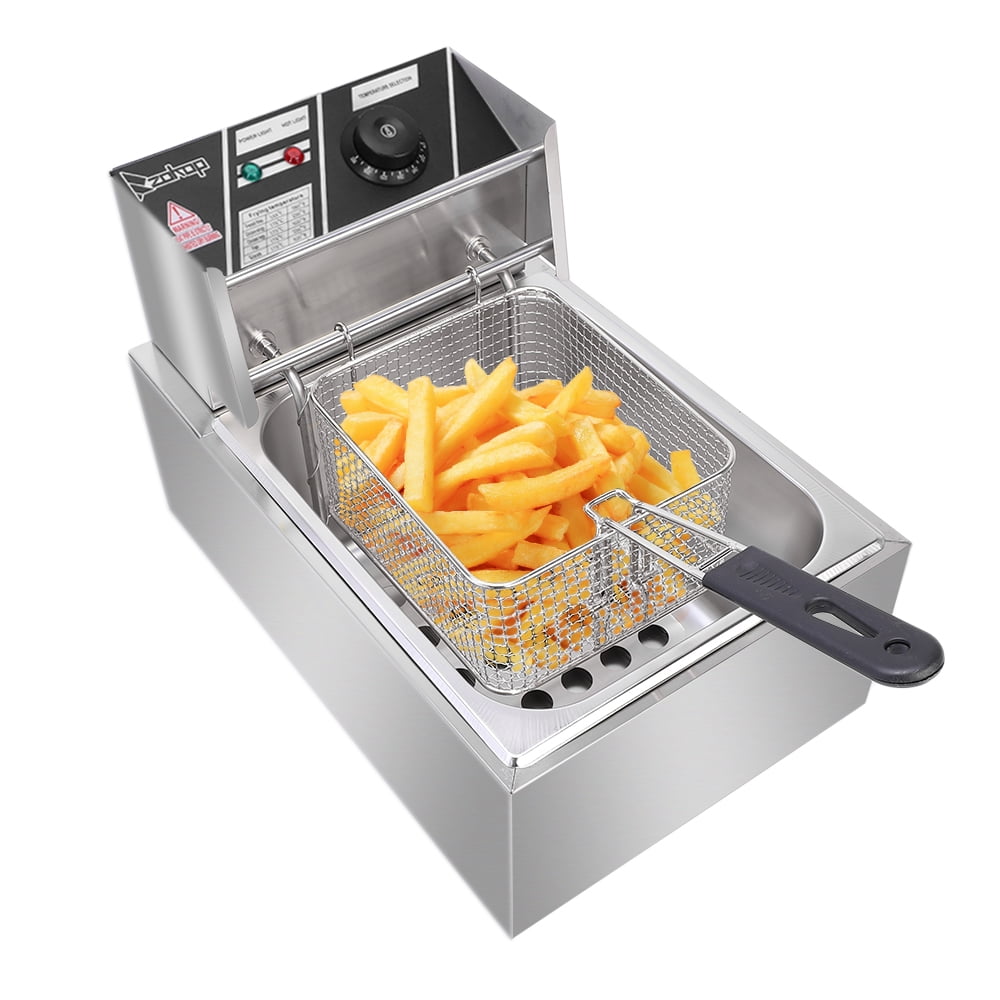 6.3QT Deep Fryers, Commercial Deep Fryer with Basket, Adjustable ...