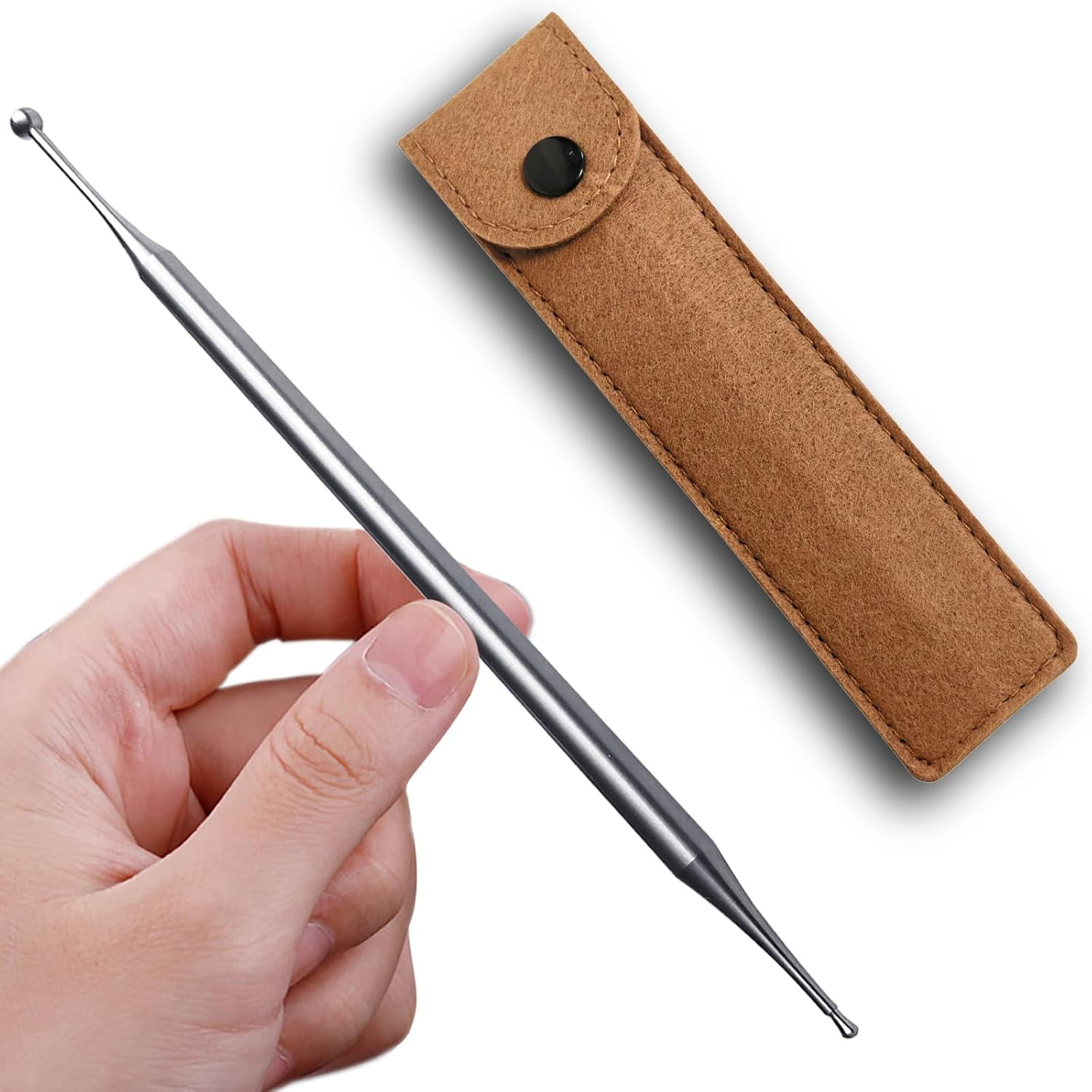 6.3inch Stainless Steel Dual Head Facial Reflexology Tools with Felt ...