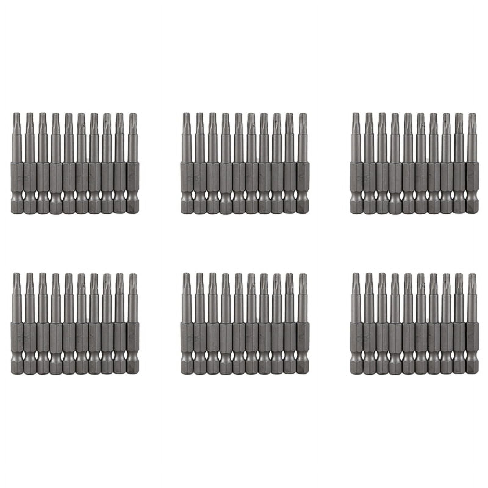 6.3mm Hexagon Shank 4mm T20 Magnetic Tip Torx Screwdriver Bits 60 Pcs ...