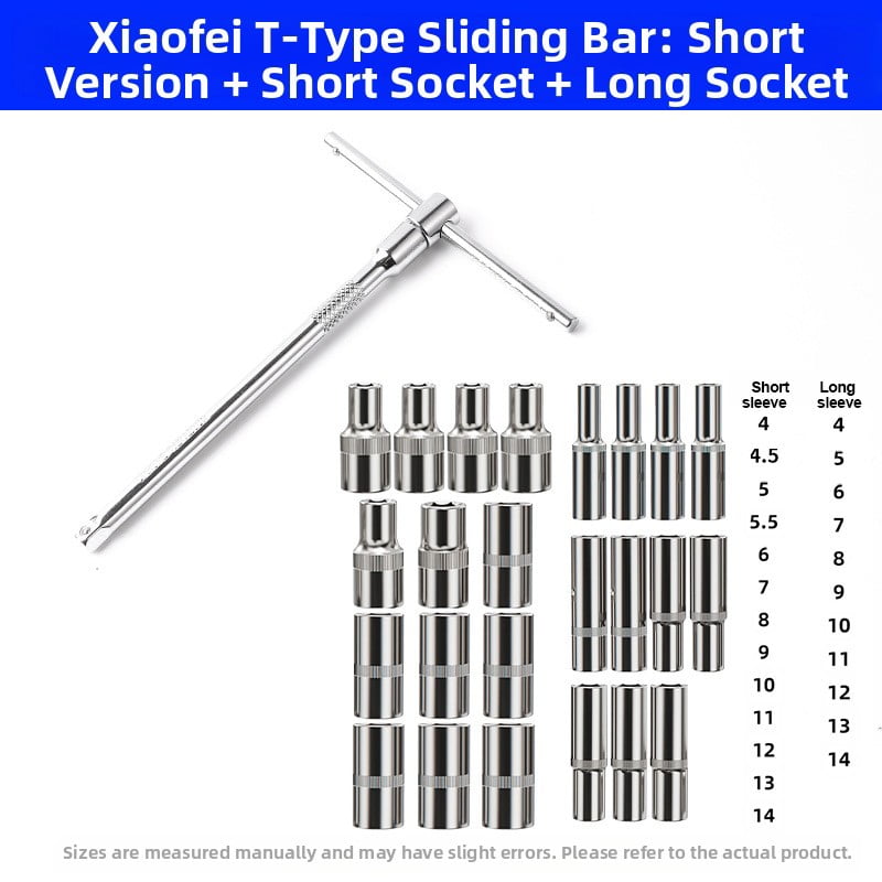 6.3mm T-type Socket Wrench Set With Interchangeable Heads T-shaped ...