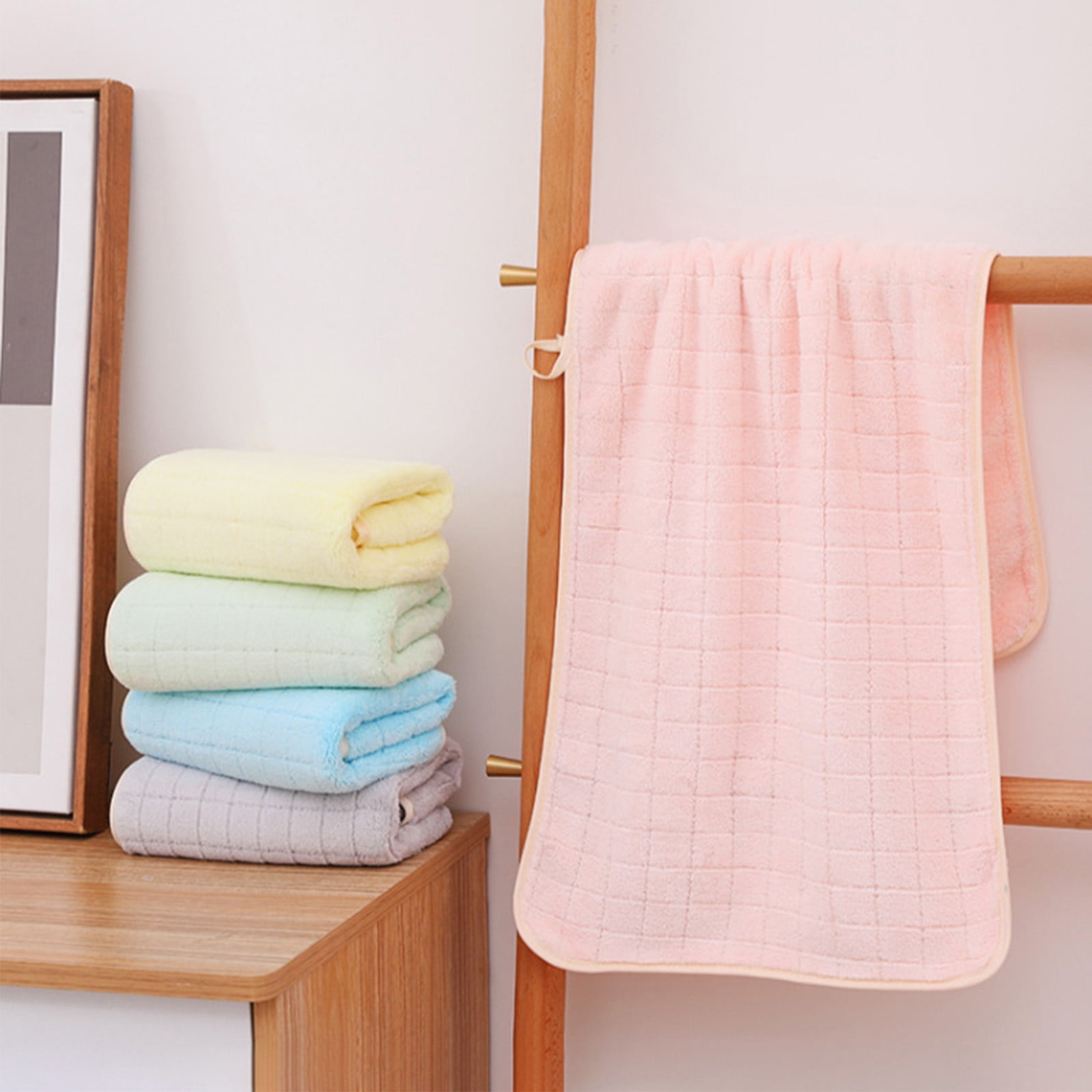 6.3x4.7in Checkerboard Coral Fleece Quick-Drying Towel – Super Soft ...