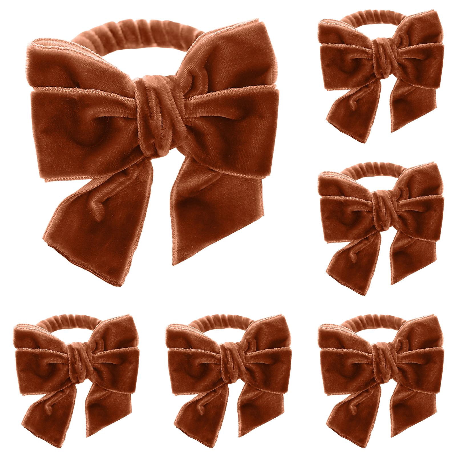 6/4/1 Pack Valentine's Day Velvet Bow Napkin Rings, Bowknot Napkin ...