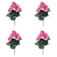 6/4/3/2/1 Pcs 14in Artificial Geraniums Outdoor Silk Flowers Pink ...