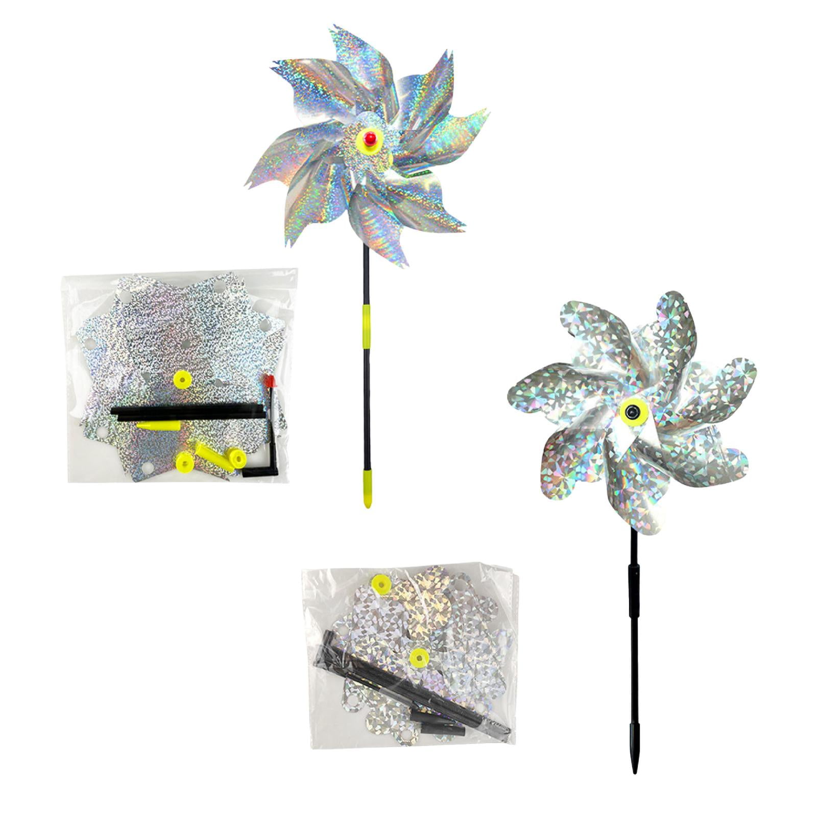 6/4/3/2/1pcs Reflective Pinwheels with Stakes, Extra Sparkly Pinwheel ...