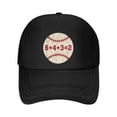 6+4+3=2 Baseball Double Play Retro Funny Baseball Player Baseball Cap ...