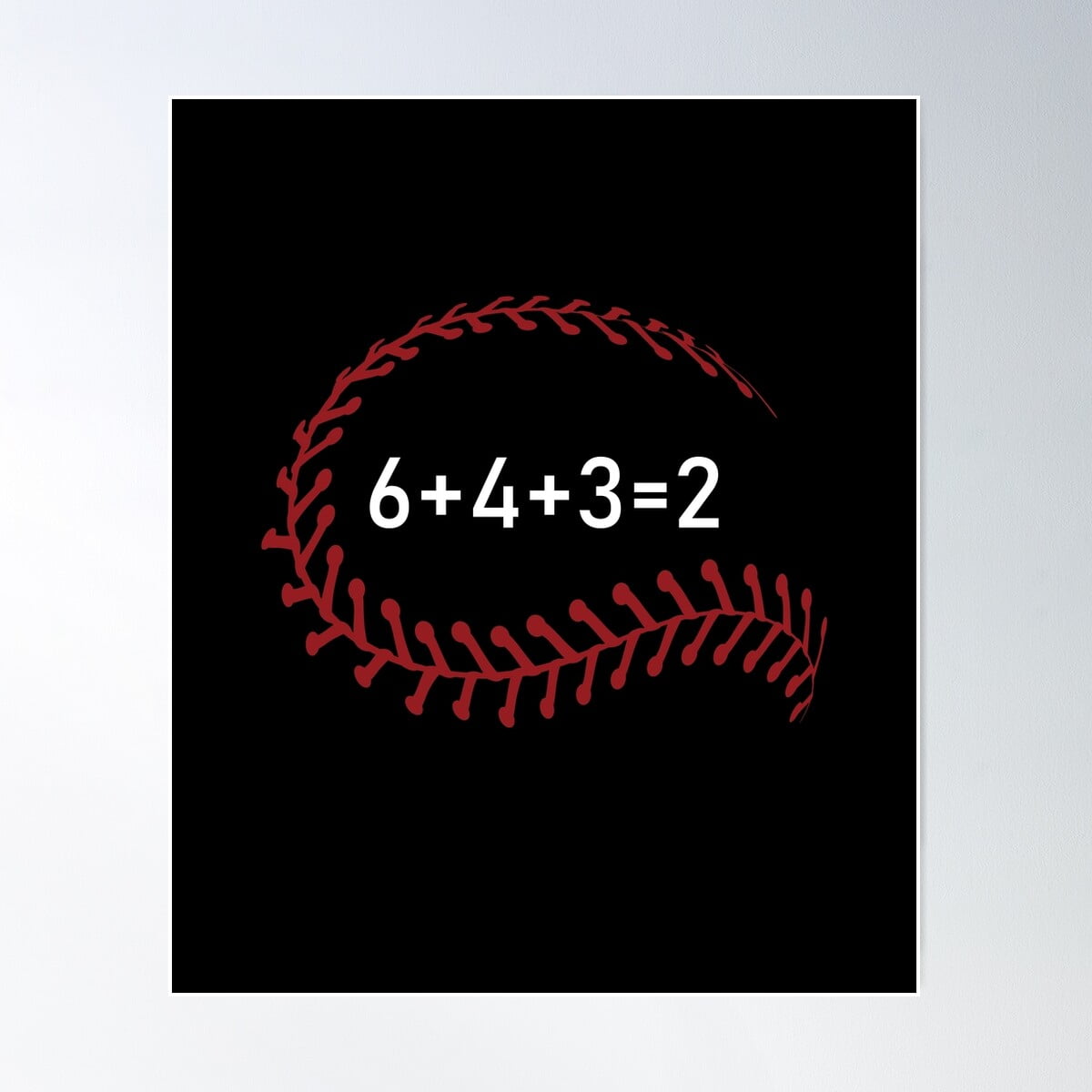 6+4+3=2 Double Play Baseball Math | Baseball Player Poster Wall Art ...