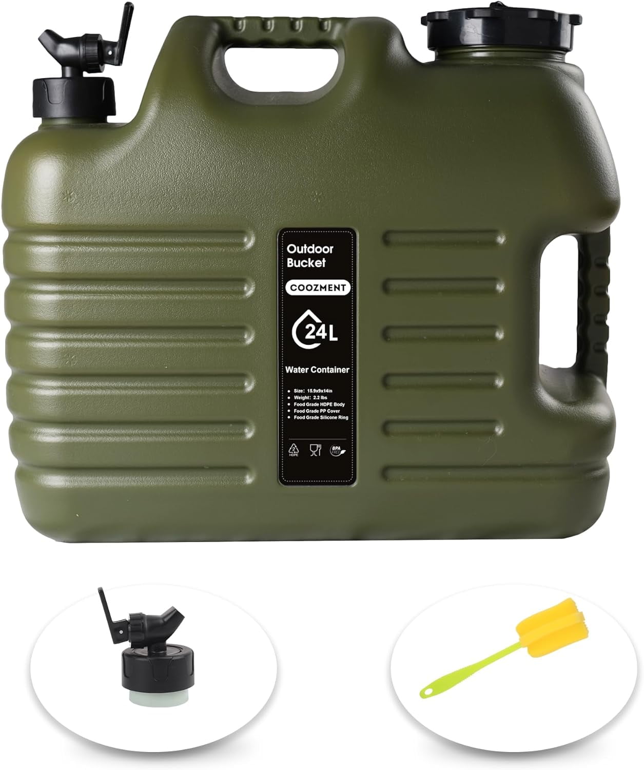 6.4 Gallon(24L) Portable Water Containers with Spigot, BPA Free Water ...