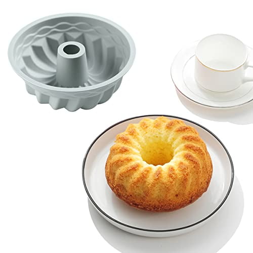 6.4 Inches Novelty Round Baking Cake Pans, Non-Stick Silicone Fluted ...