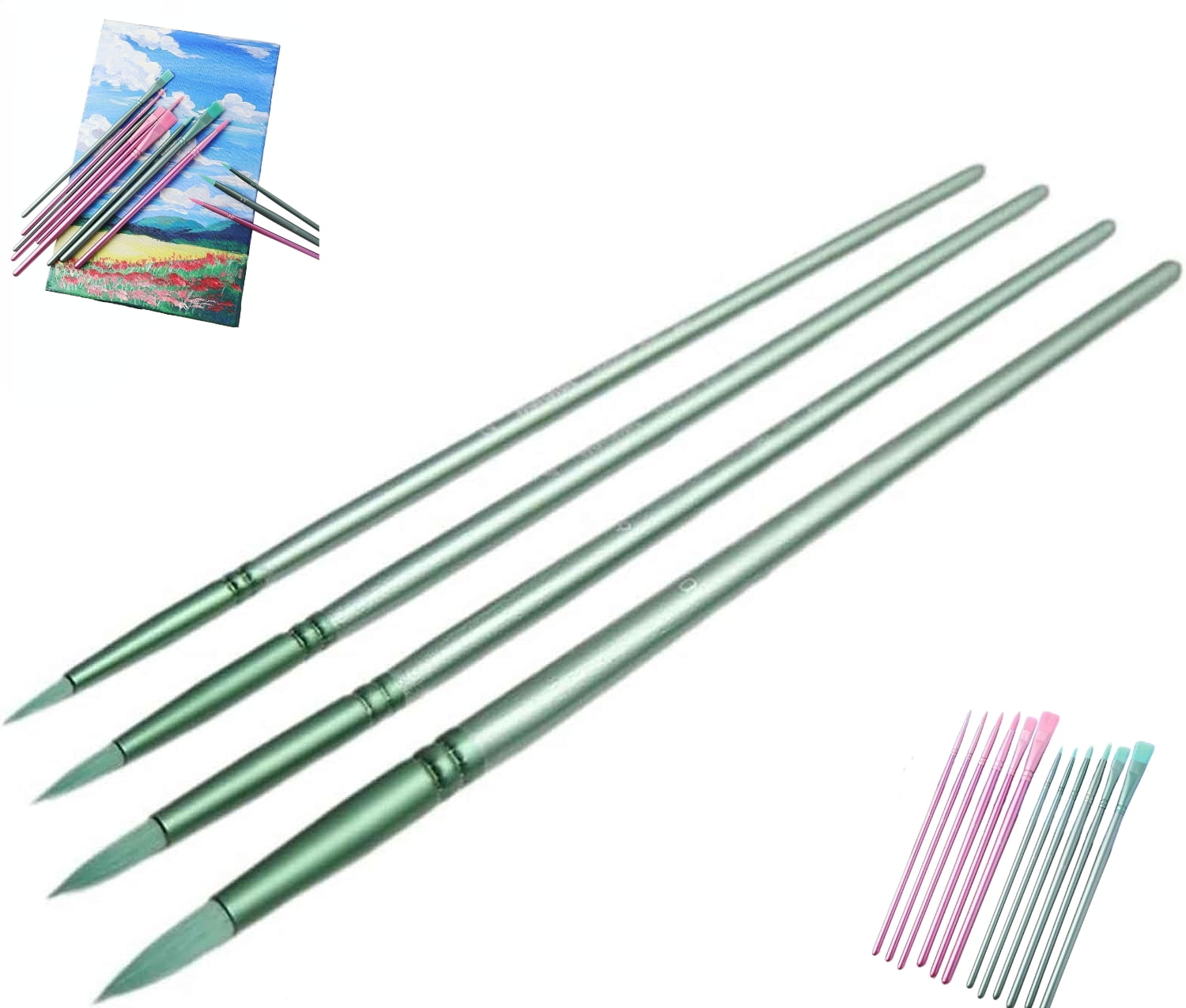 6/4 PCS/Set Nylon Hair Smoothly Brush Paint by Numbers, Nylon ...