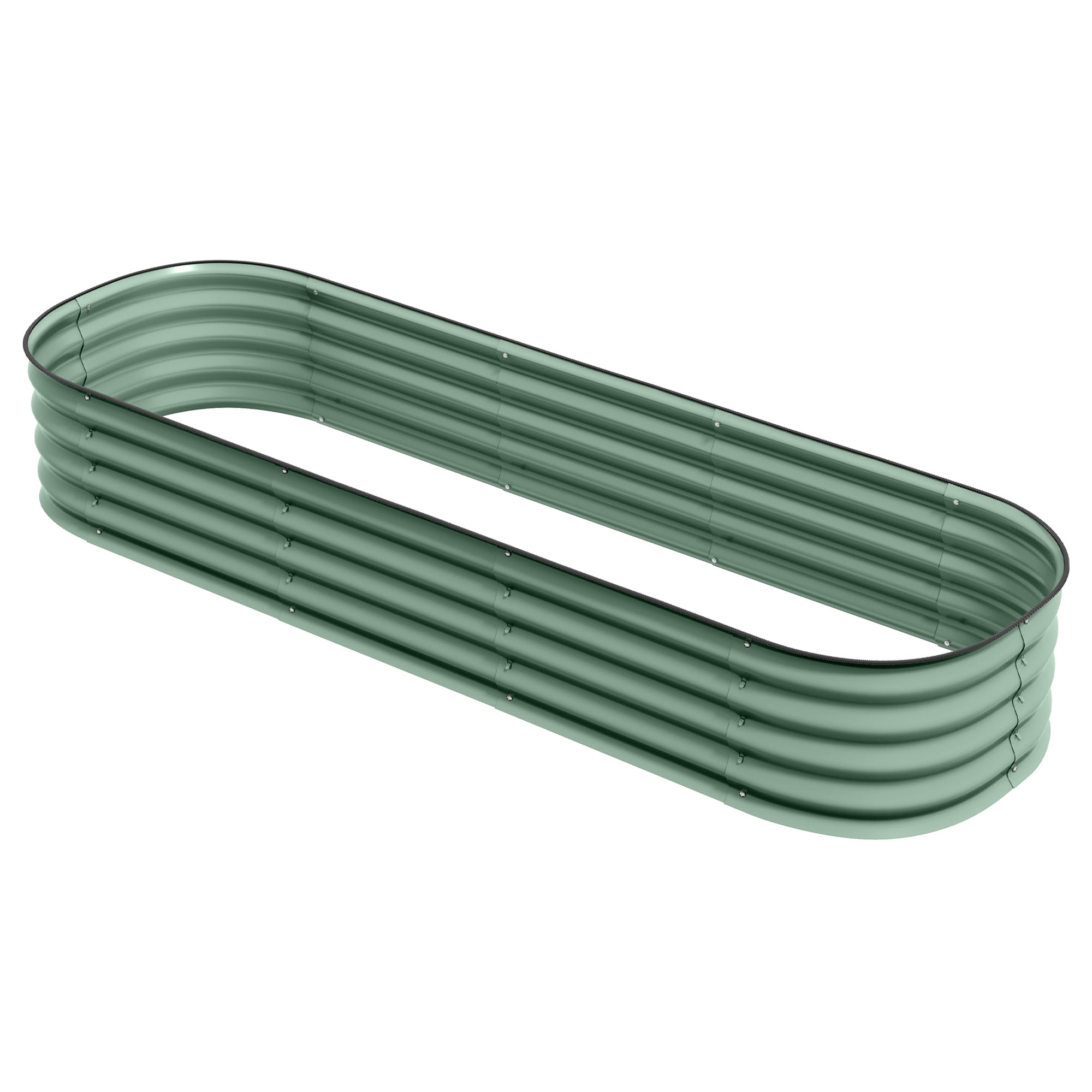 6.4' x 2' x 1' Galvanized Raised Garden Bed Kit, Metal Planter Box with ...