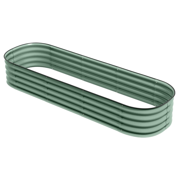 6.4' x 2' x 1' Galvanized Raised Garden Bed Kit, Metal Planter Box with ...