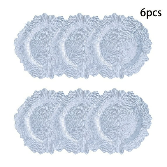 6/48pcs 12.6Inch Reusable Shatterproof Coral Reef Charger Plates ...