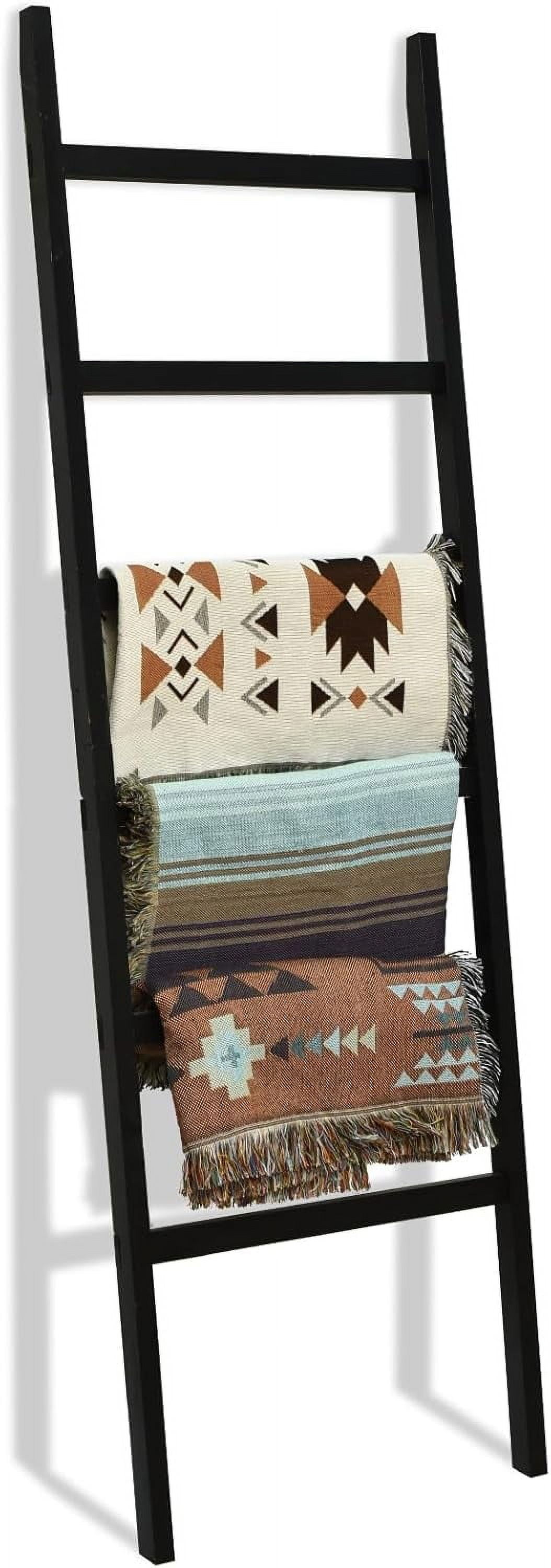 6.4ft Extra Wide Wooden Blanket Ladder Living Room Decorative Wal ...