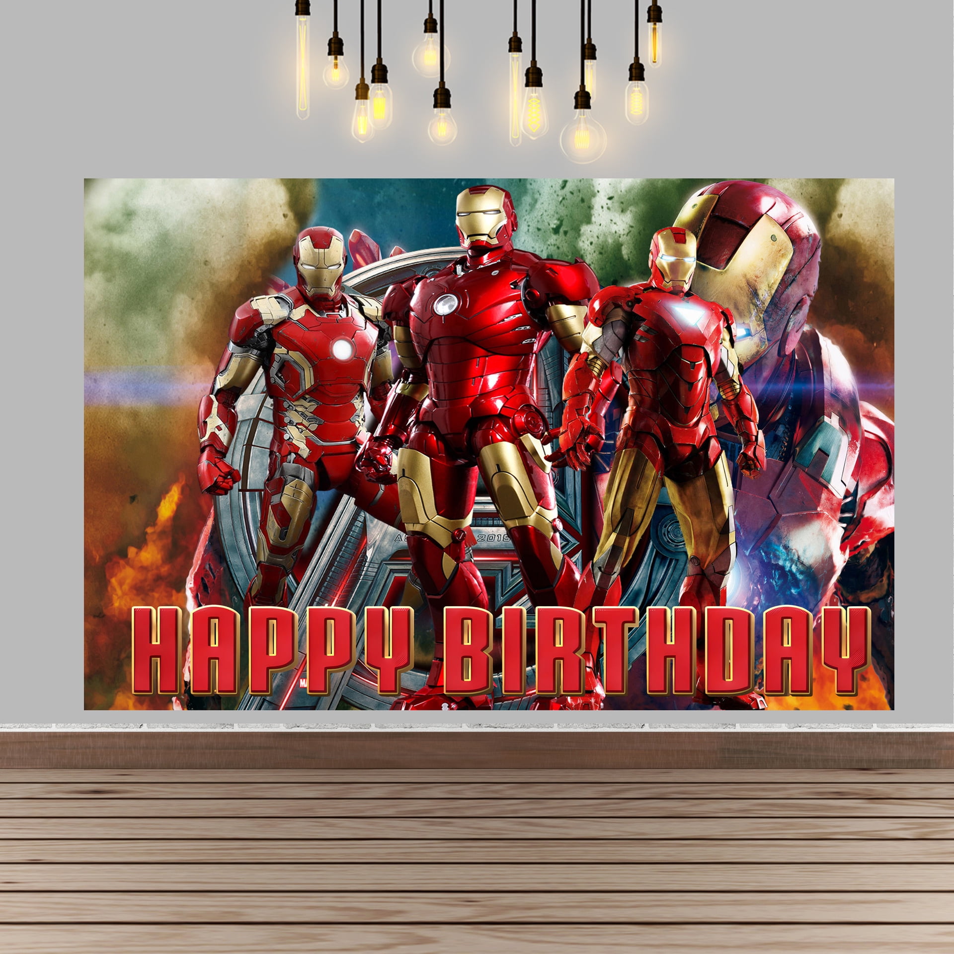 6*4ft Iron Man Backdrop Banner Party Supplies Poster Movie Theme ...