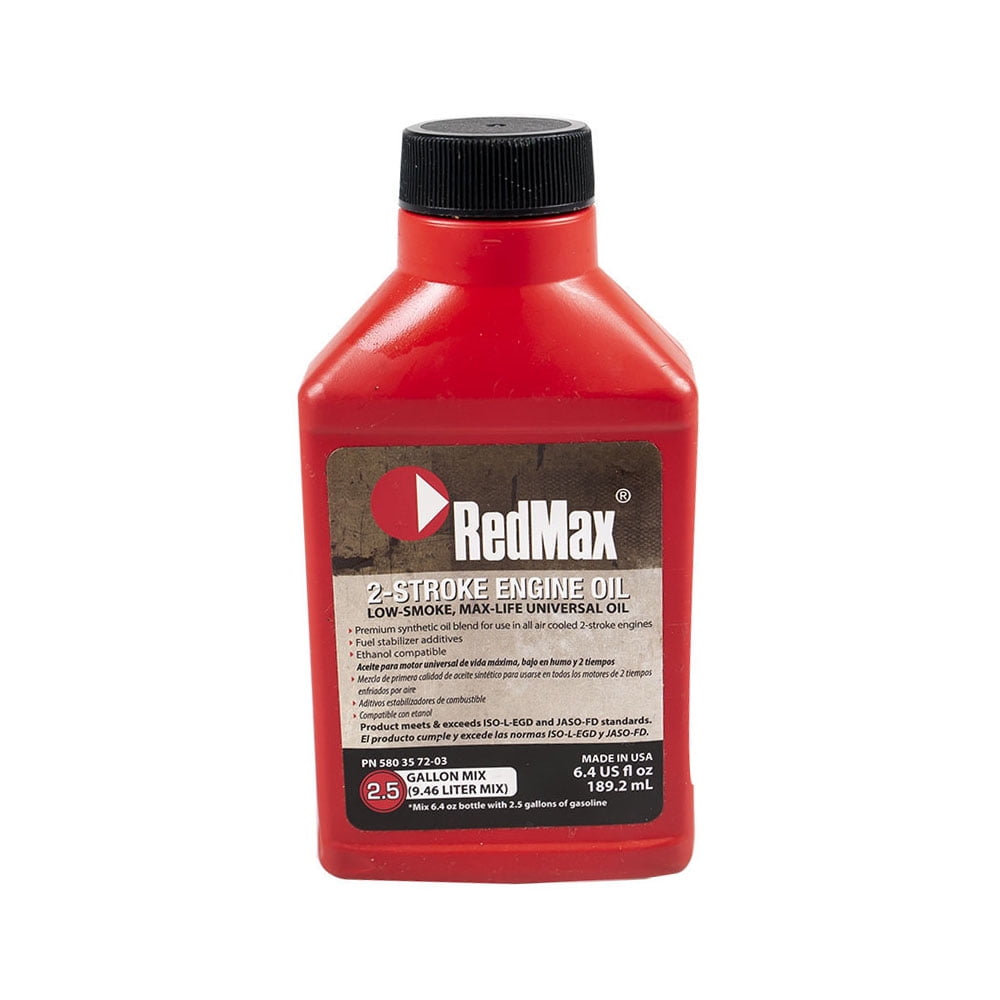 6.4oz Bottle of RedMax Synthetic 2 Stroke Oil w/ Fuel Stabilizer 50:1 ...