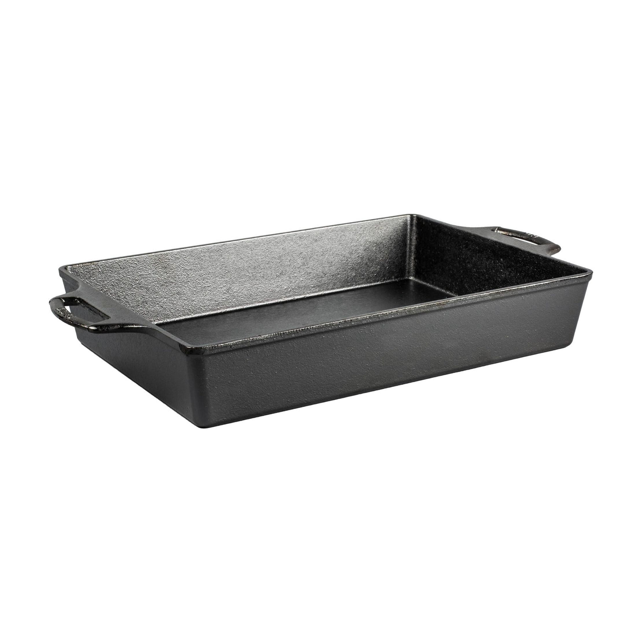 6.4qt Cast Iron Baking Casserole Black: Rectangle Casseroles Dish, Hand ...