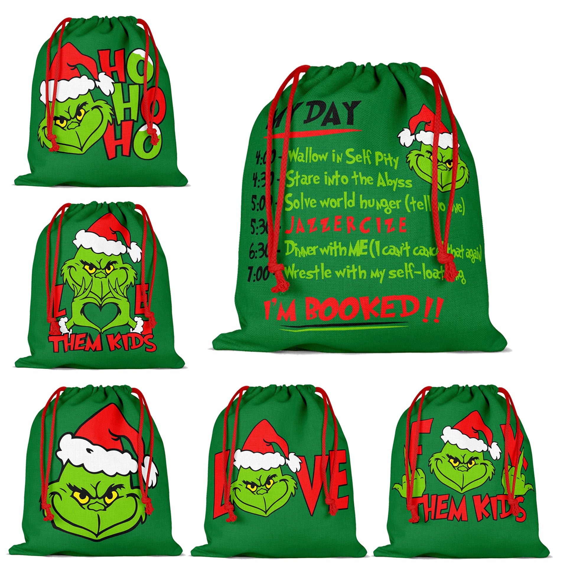 6 5 3 1Pcs Grinch Christmas Drawstring Gift Bag Candy Jewelry Packaging 6-5-3-1pcs-grinch-christmas-drawstring-gift-bag-candy-jewelry-packaging