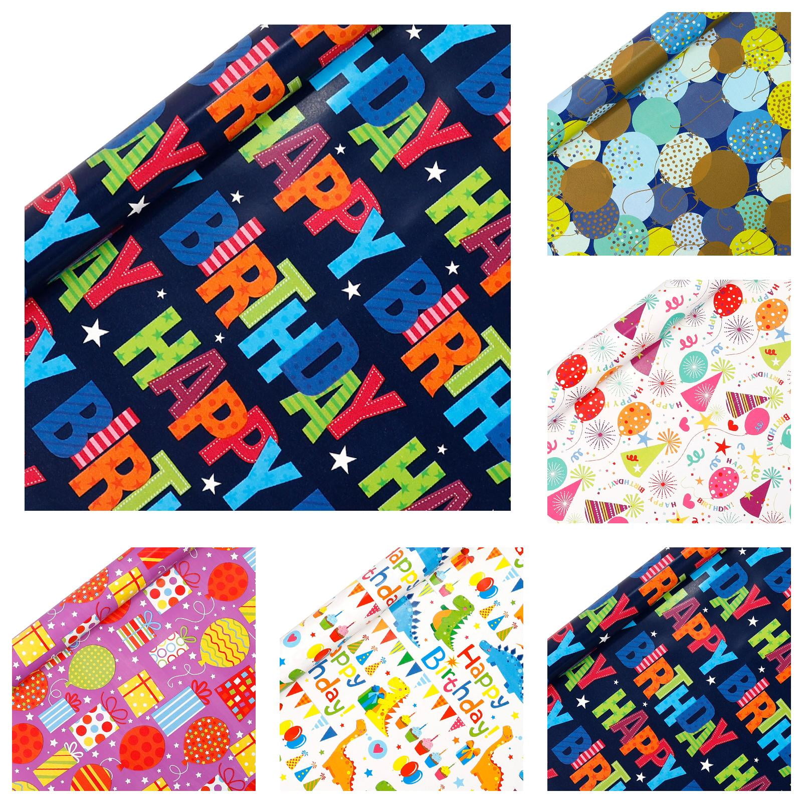 6/5/4/3/2/1pcs Birthday Wrapping Paper Birthday Gift Wrapping Paper ...